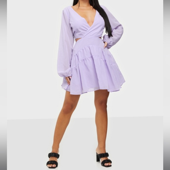 Bardot | Dresses | Lilac Cutout Frill Dress | Poshmark